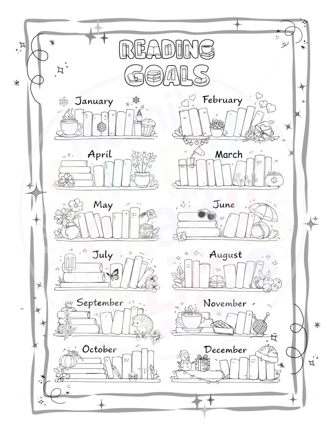 Reading Goals – Yearly Reading Tracker (printable) - Etsy