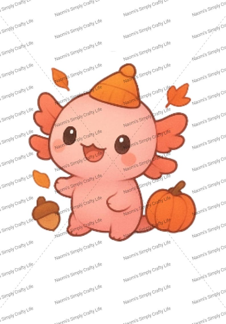 Fall Axolotl Characters: Instant Download - Etsy