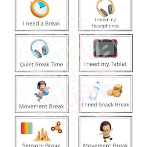 Digital Sensory Break Choice Cards | Printable Calm Down Cards | Autism ...