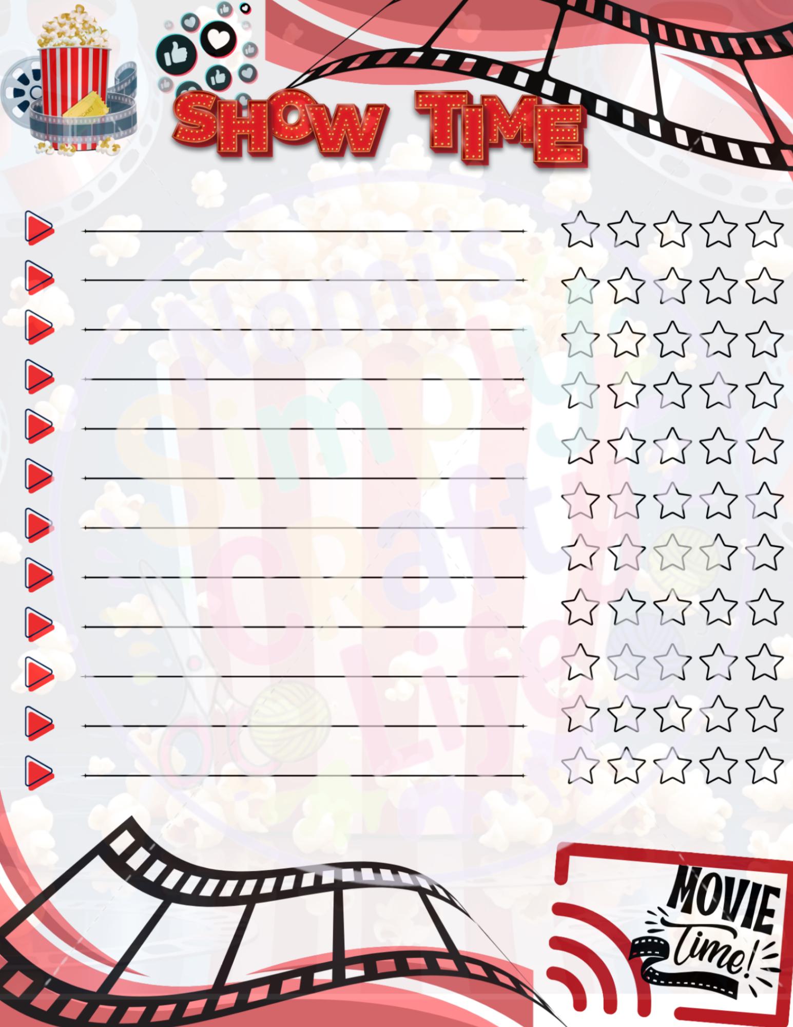 Show Time Checklist: TV Show Tracker Printable - Etsy