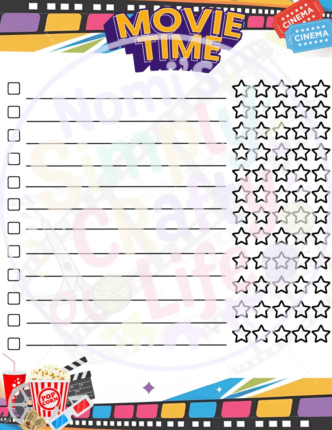 Movie List Checklist: Printable Film Tracker (digital Download) - Etsy