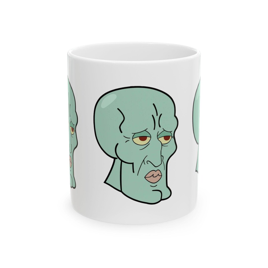 Handsome Squidward Face Mug | Ceramic Coffee Cup - Etsy