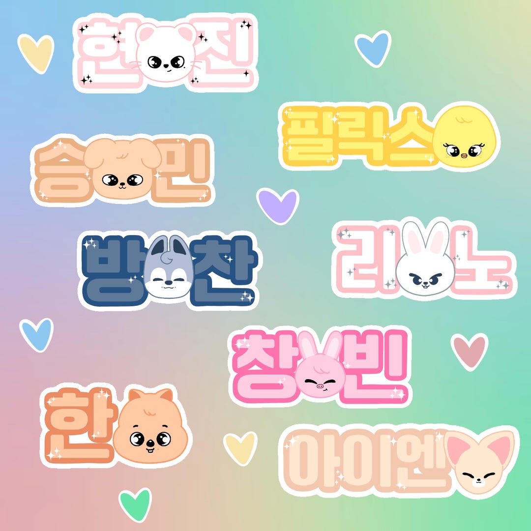 Stray Kids SKZOO Hangul Name Waterproof Vinyl Sticker, Skzoo Korean ...