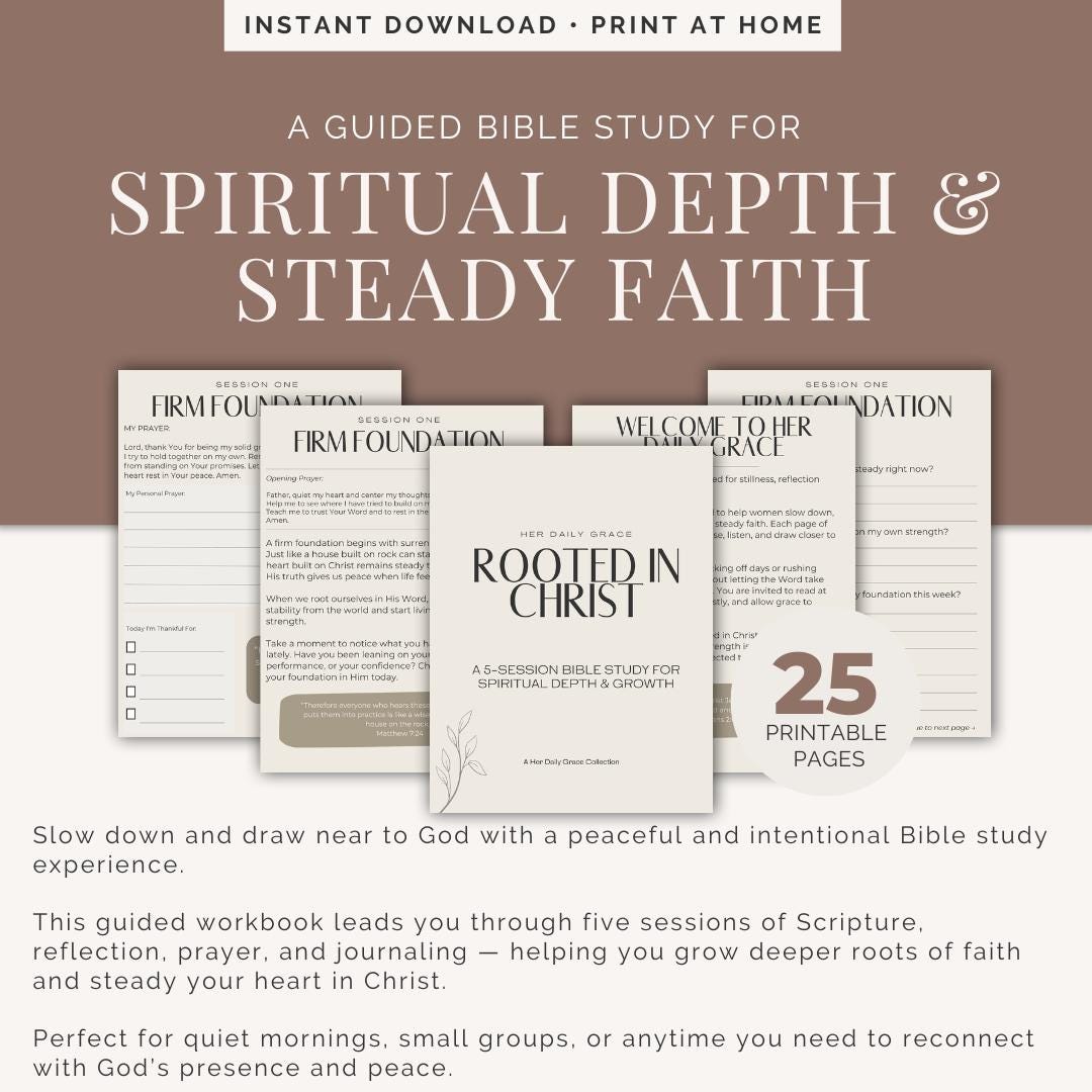 Rooted in Christ Printable Bible Study | Christian Devotional Workbook ...