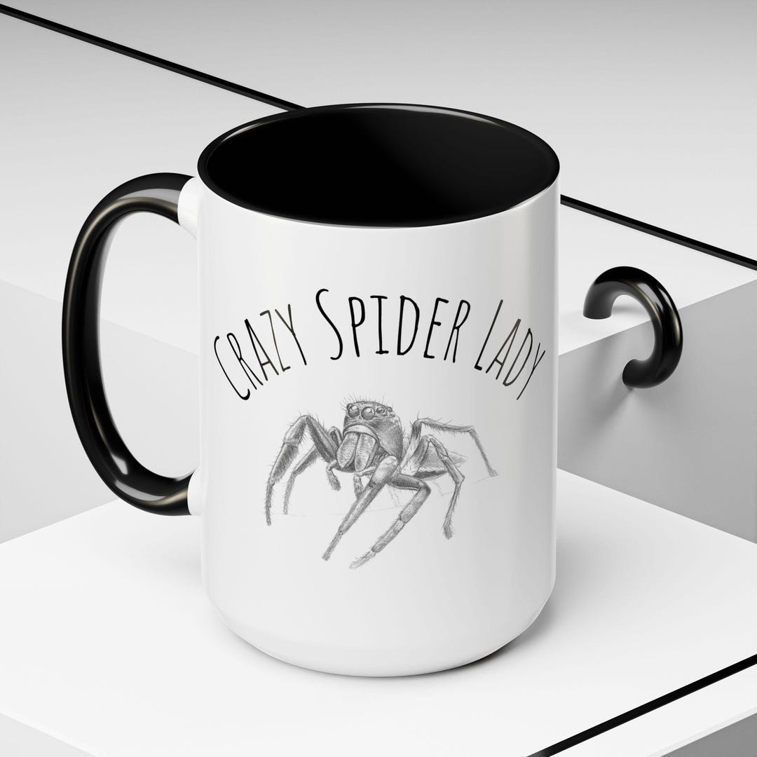 Crazy Spider Lady - Jumping Spider Mug (11, 15oz) - Etsy