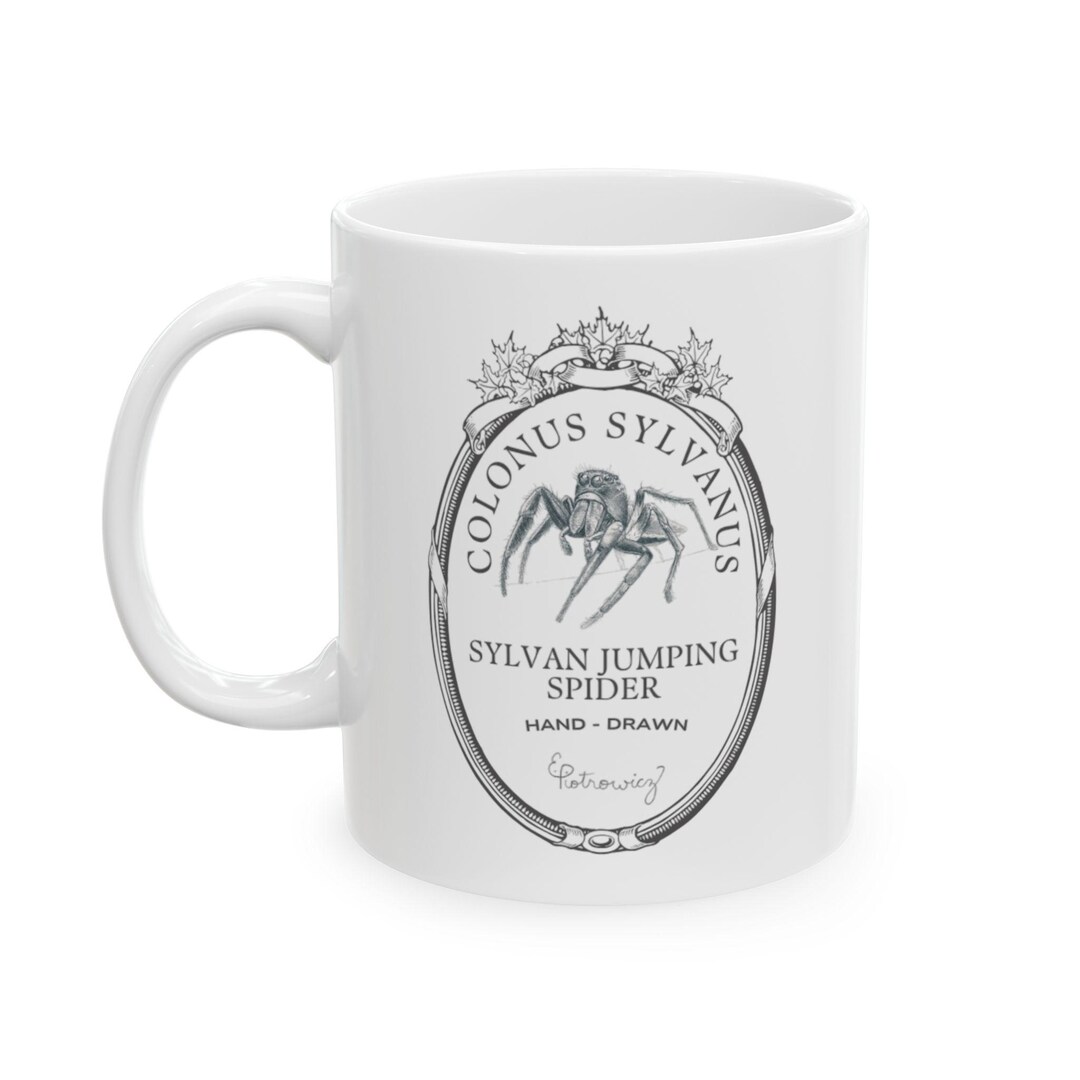 Fancy Sylvan Jumping Spider, Hand-drawn Ceramic Spider Mug, (11oz, 15oz ...