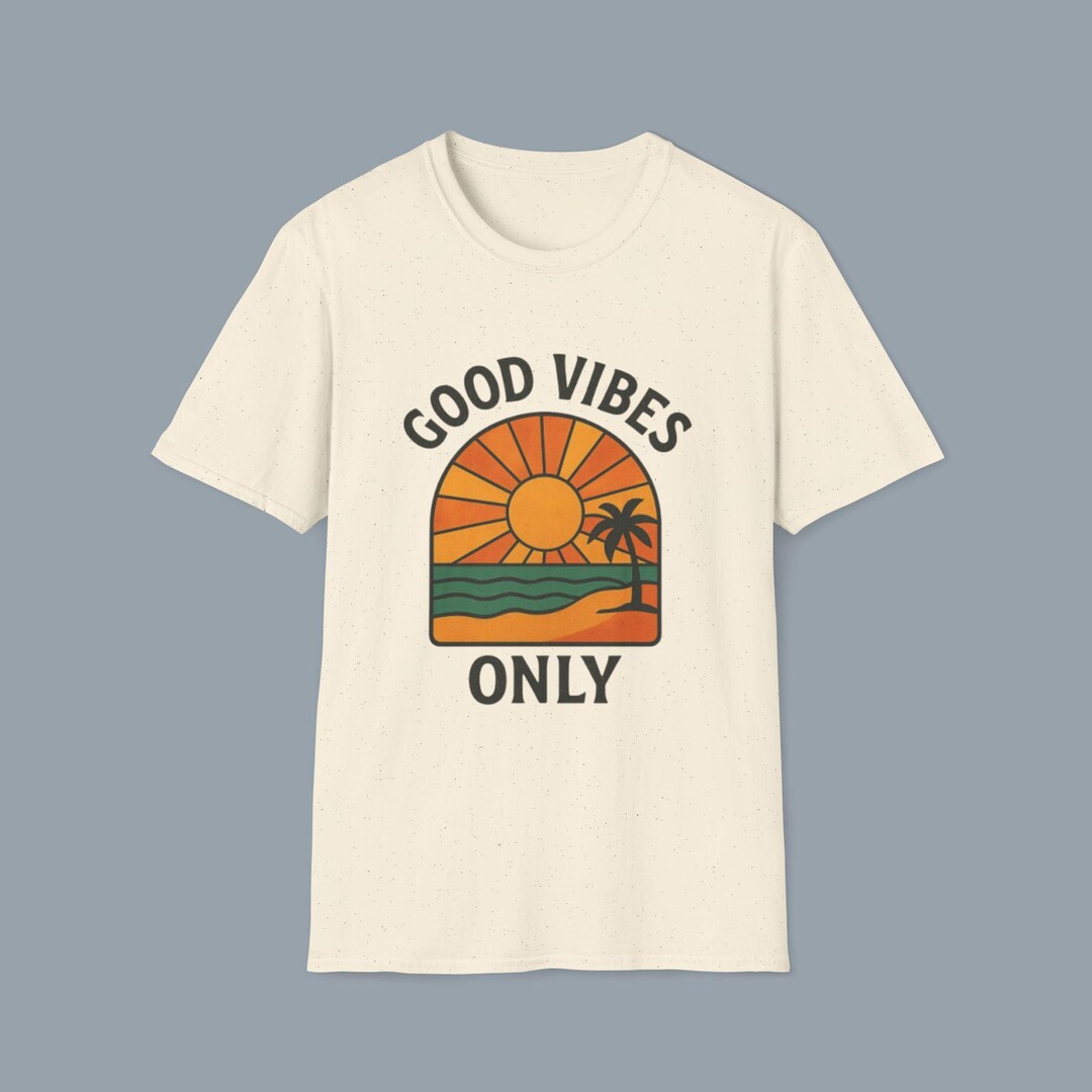 Positive Vibes Tee - Beach Paradise Sunrise Style - Etsy