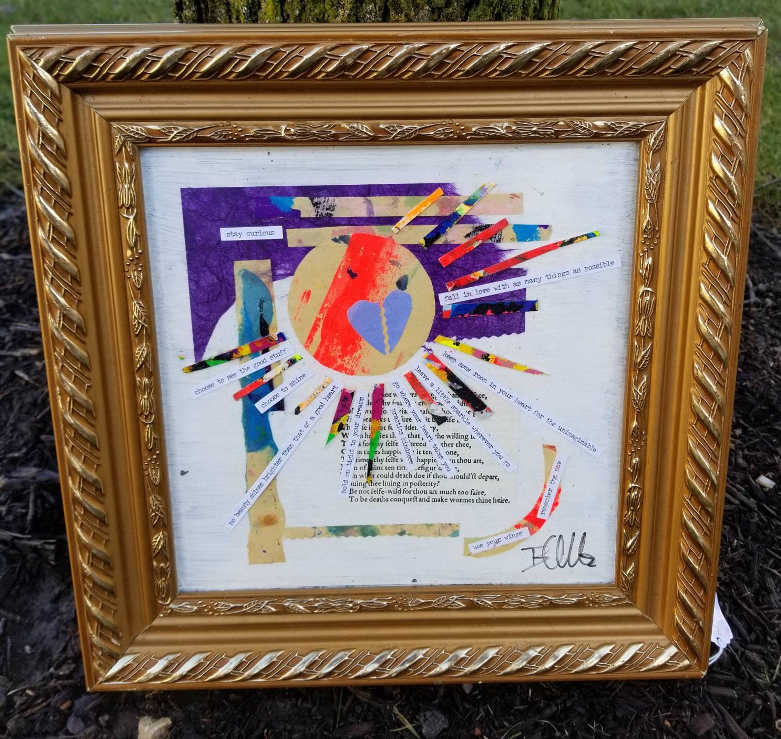 Collage, Paper, Mixed Media, Mirror, Cut Paper, Abstract, Abstract ...