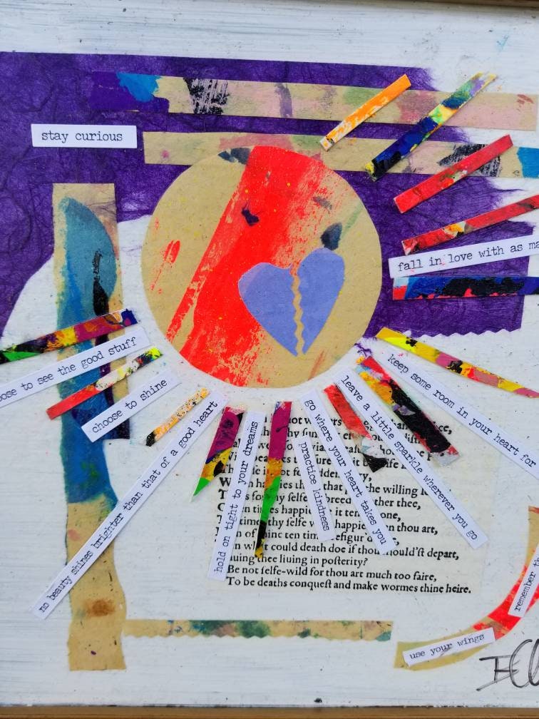 Collage, Paper, Mixed Media, Mirror, Cut Paper, Abstract, Abstract ...