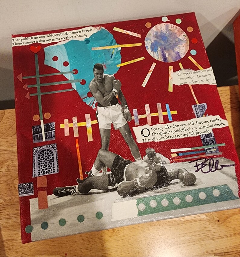Muhammad Ali Collage Art, Boxing Champion, 10x10 Canvas - Etsy