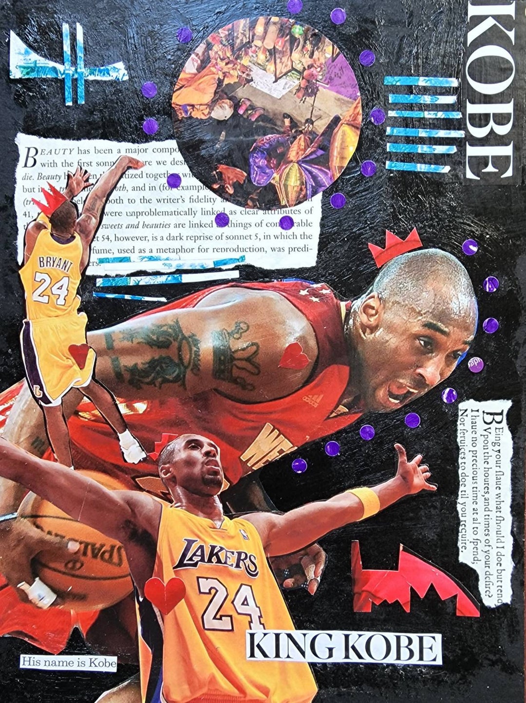 Kobe Bryant, Prints Only, Collage, Cut Paper, Contemporary Art ...