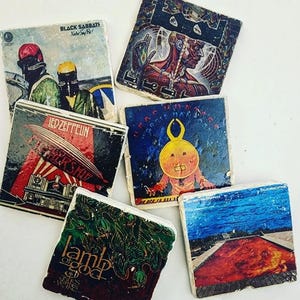 Album Cover Coasters, Handmade, Custom, Music Lover Gift, Musicians ...