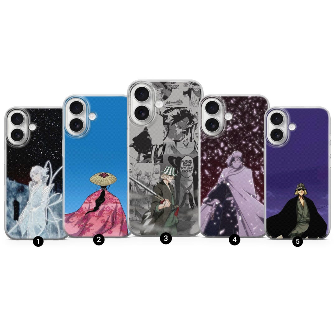 Bleach Phone Case Kisuke Byakuya Shunsui Rukia Anime Manga Cover for ...