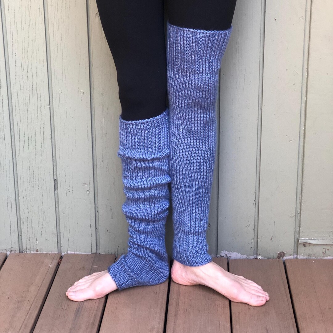 Hand Knit Thigh High Leg Warmers: Bright Blue, Yoga & Pilates - Etsy