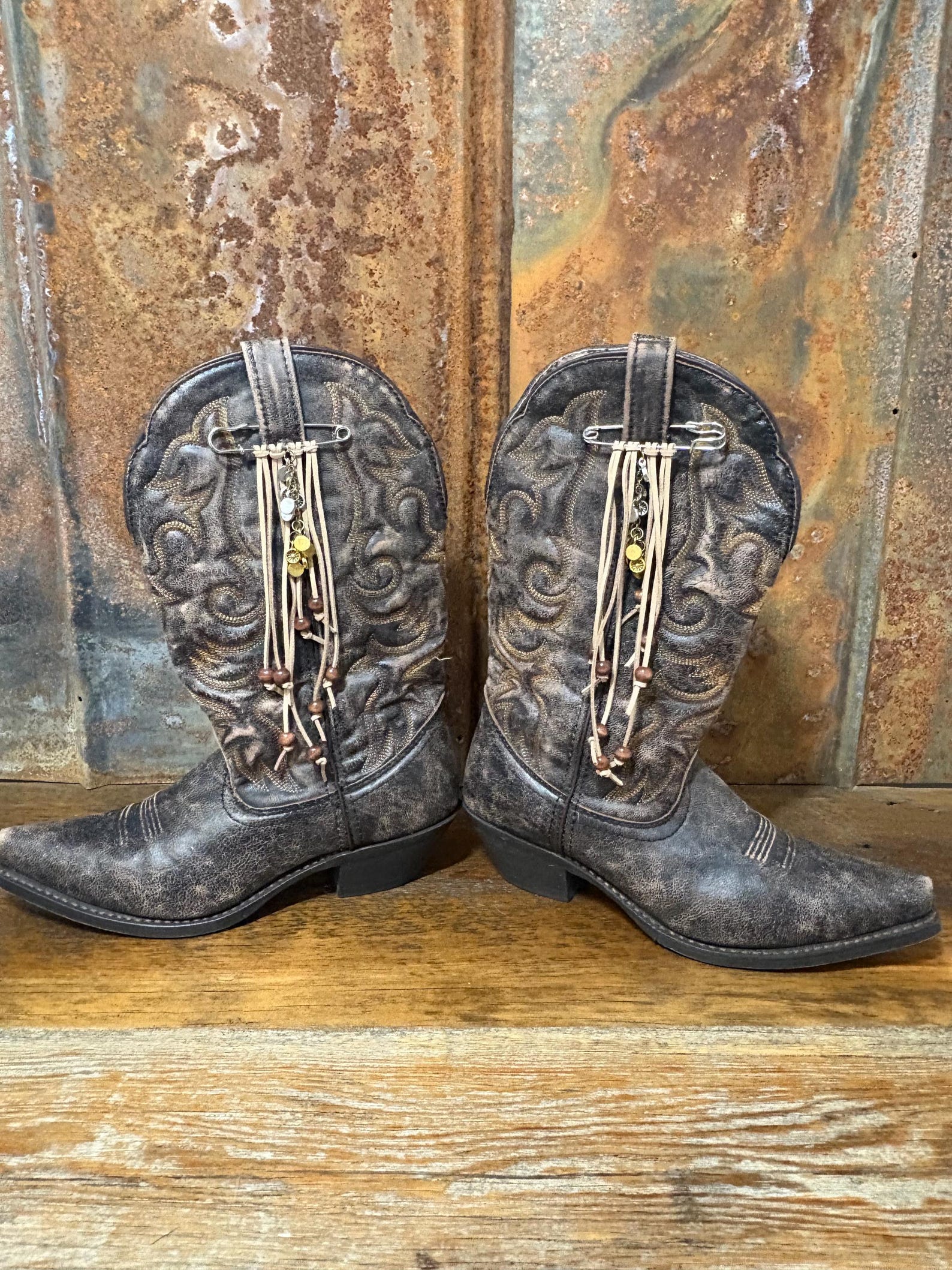 Cowboy Boot Ties Bows Dangles - Western Boho Cowgirl Handmade Accessory ...