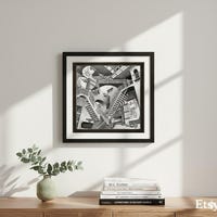 M.c.escher "cycle 1938" CUSTOM FRAMED Art - Etsy