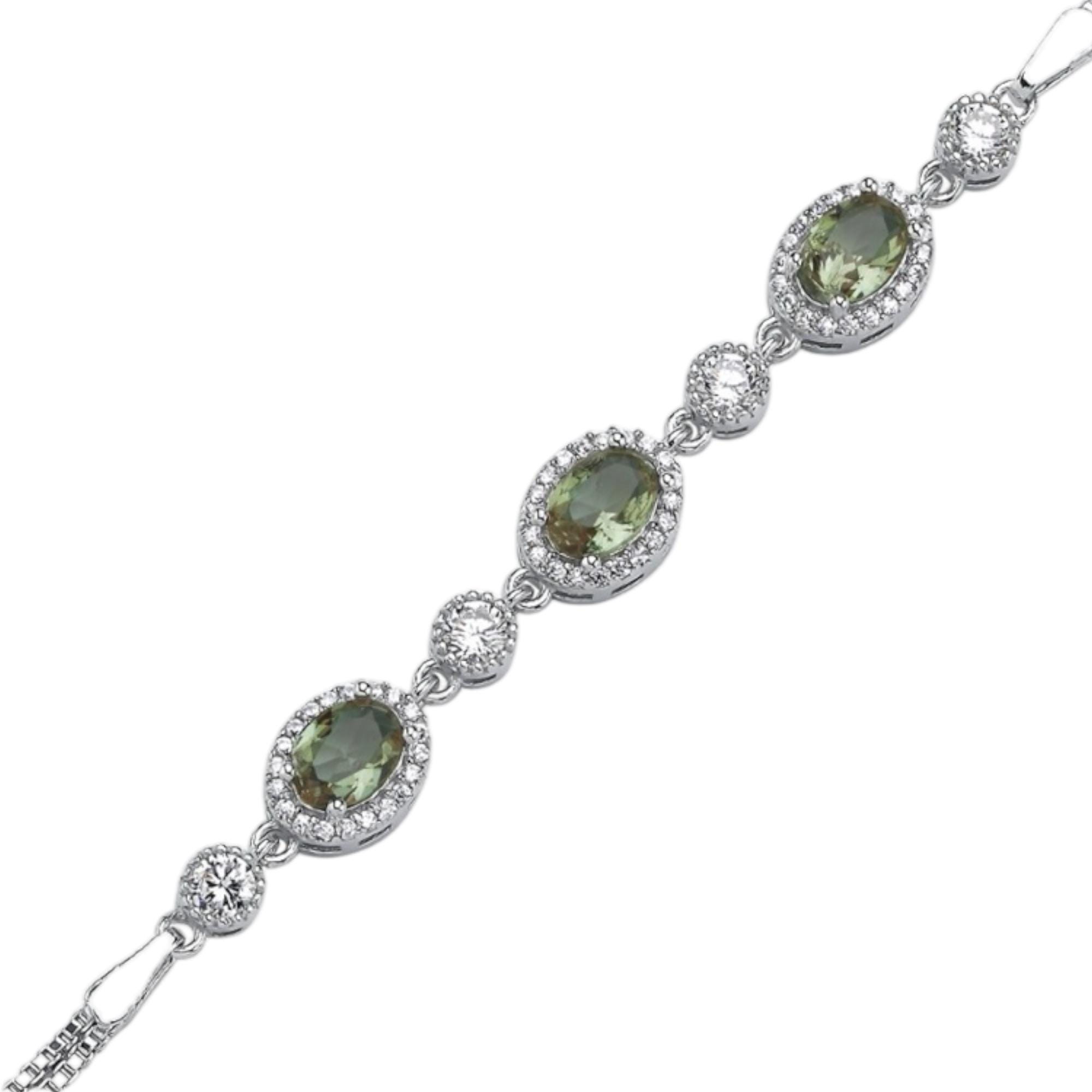 Color Changing Diaspore Tennis Bracelet: Sterling Silver, Rhodium ...