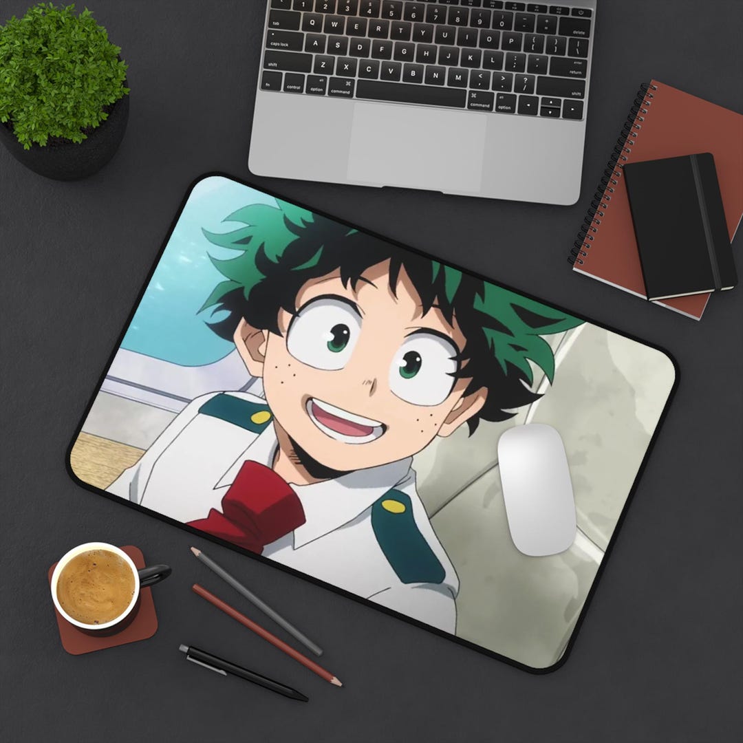 Deku From My Hero Academia Desk Mat | Perfect Fanclub Large Mouse Pad ...