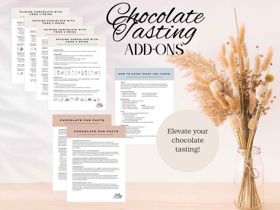 Chocolate Tasting Printable Add-ons - Etsy