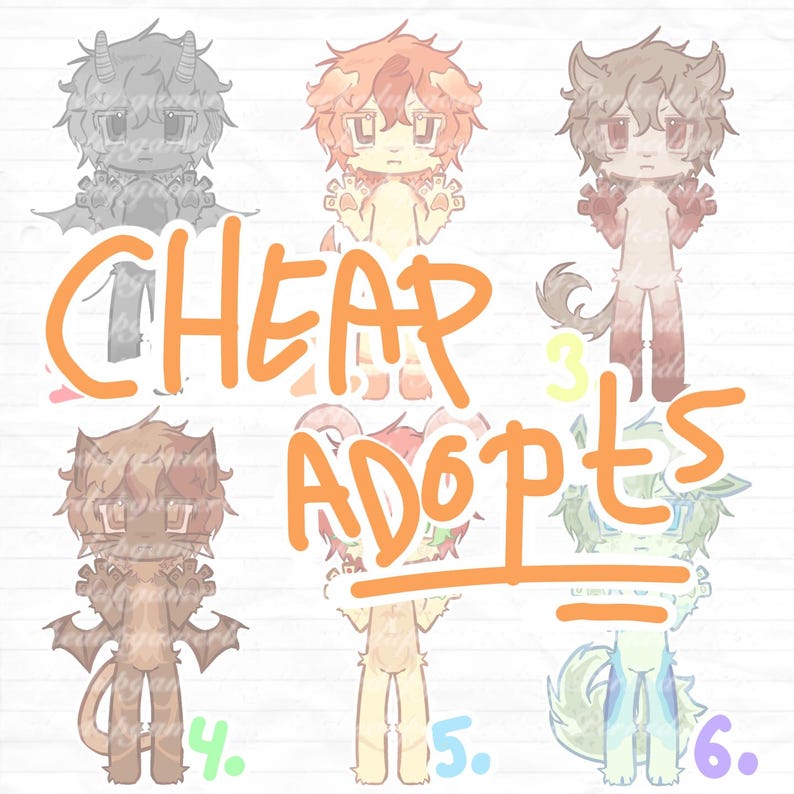 FURRY ANTHRO ADOPTABLES / Fursona Cheap Unique Adoptable Designs Batch ...