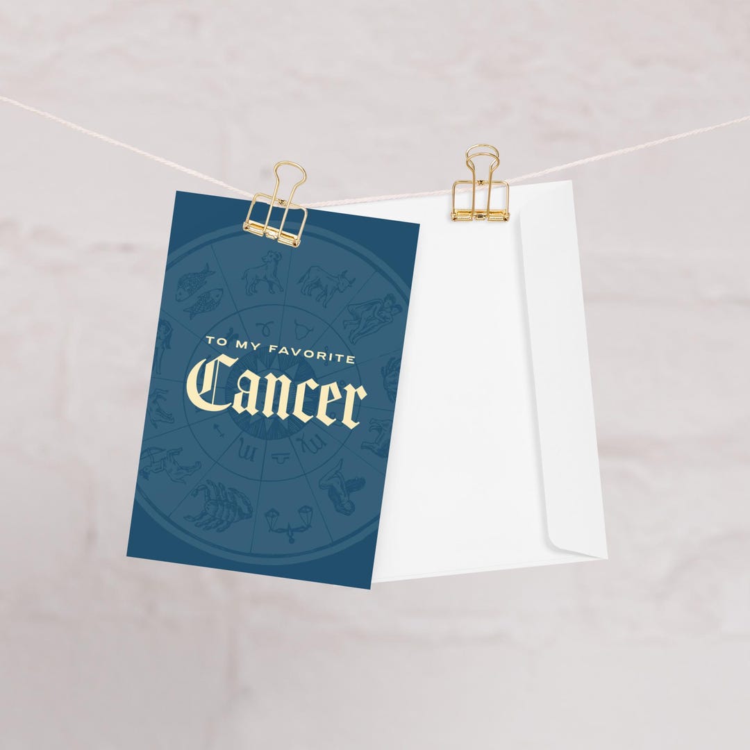Cancer Birthday Card – 4x6 Zodiac Greeting Card, Astrology Horoscope ...