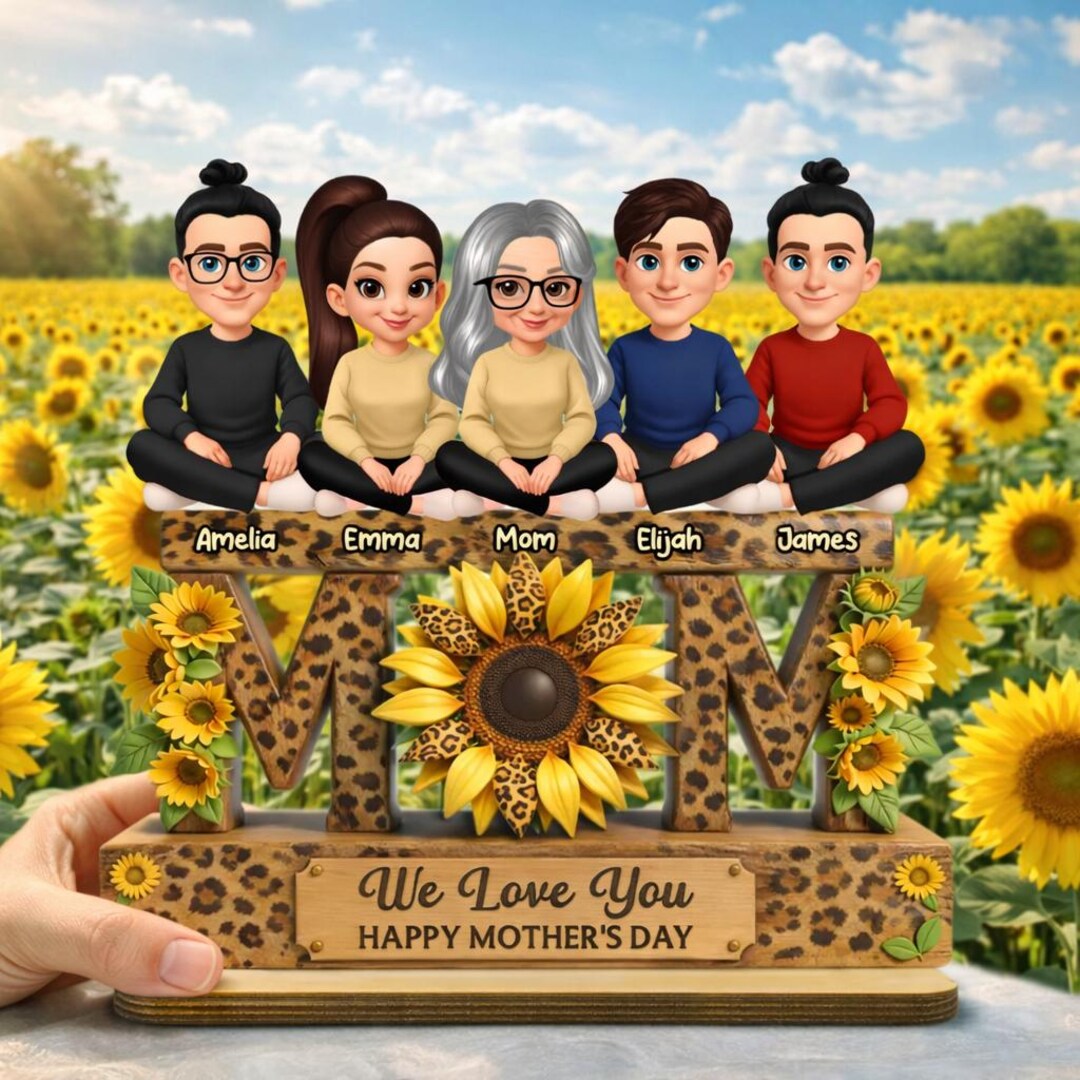 Personalized Mother & Daughters Wooden Standee, Gift Mothers Day ...