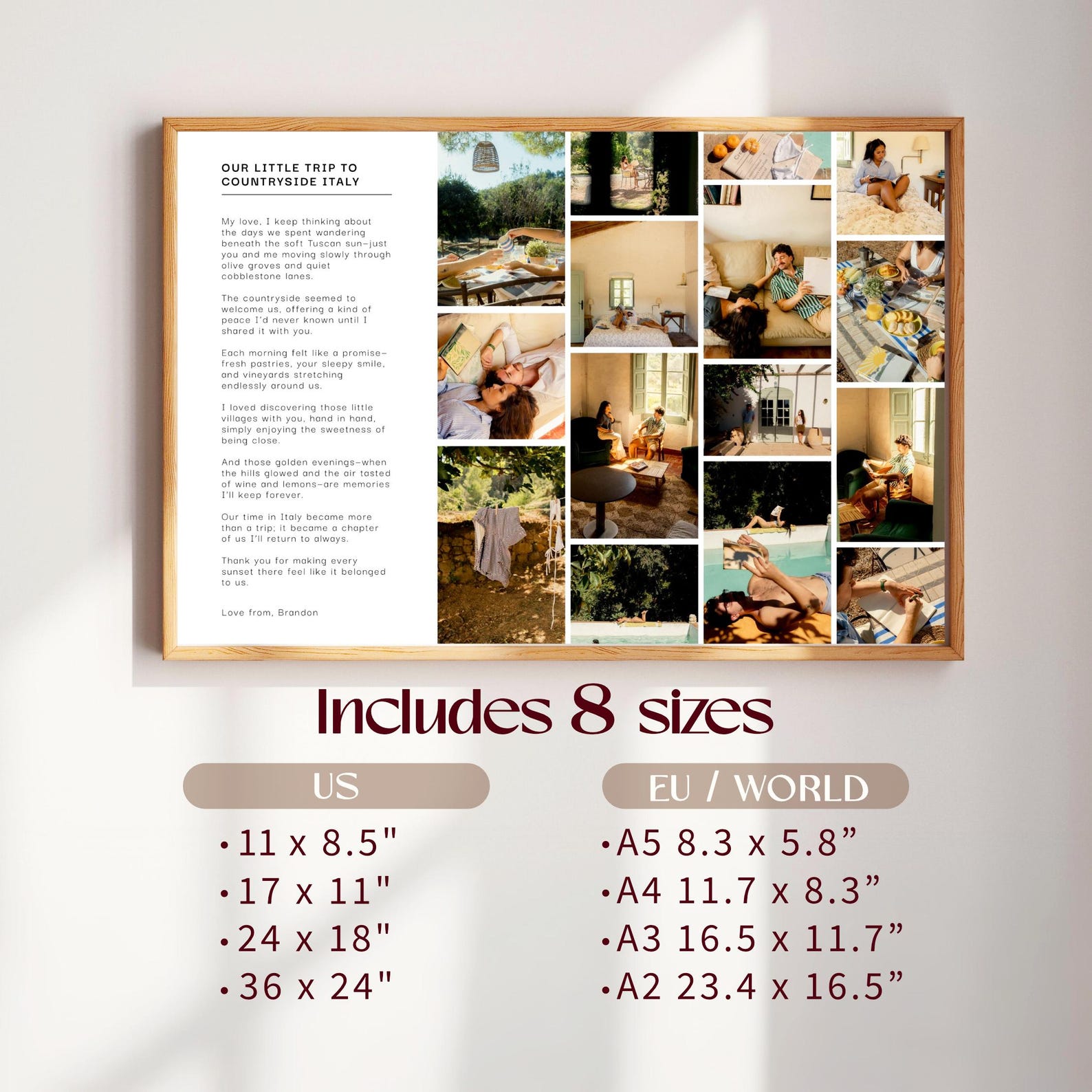 Personalized Photo Collage & Personal Message Print | Modern Photo ...