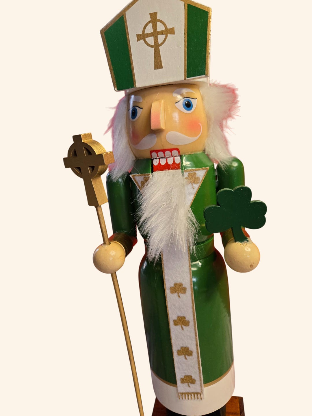 Irish Priest Nutcracker, Green & Gold Celtic Cross, St. Patrick's Day ...
