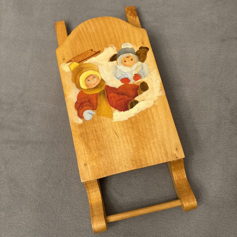Hand Painted Vintage Sled - Etsy