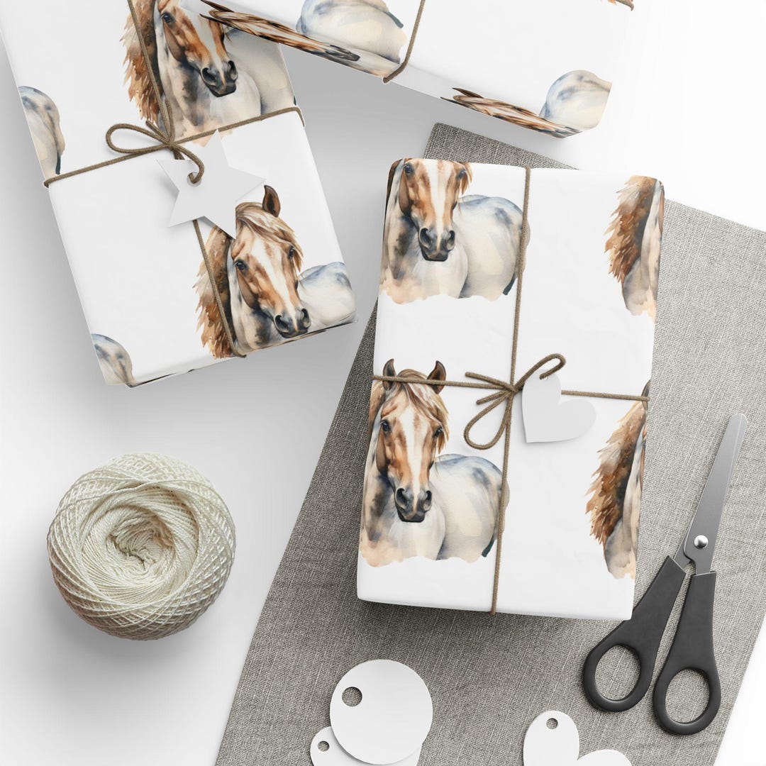 Roan Horse Wrapping Paper Roll: White, Modern Gift Wrap - Etsy