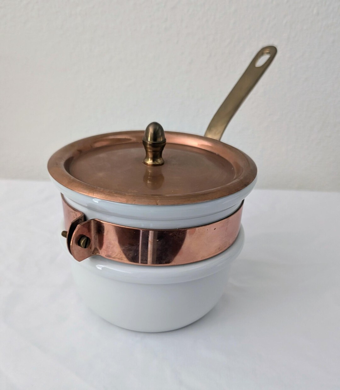Vintage Apilco France Porcelain Double Boiler Insert Only With Copper ...
