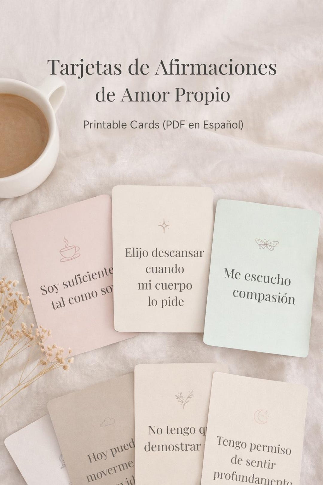 Daily Spanish Affirmation Cards Printable | 30 Positive Affirmations in ...