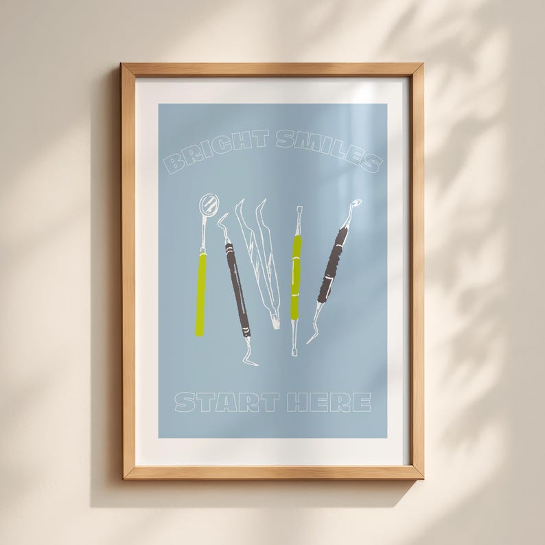 Bright Smiles Dental Office Art: Modern Clinic Decor (digital Download ...