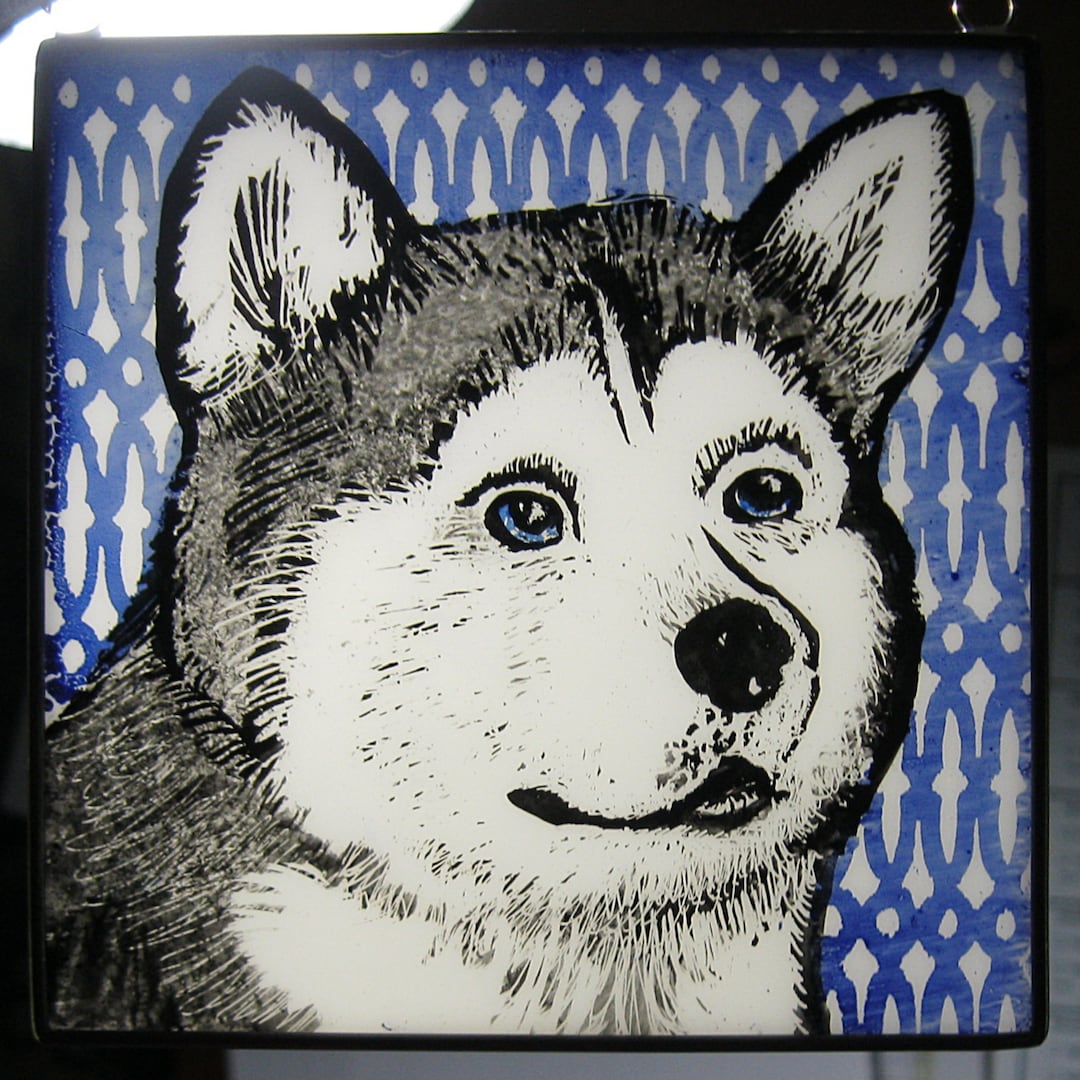 Siberian Husky Stained Glass Dog Suncatcher JRN111 - Etsy