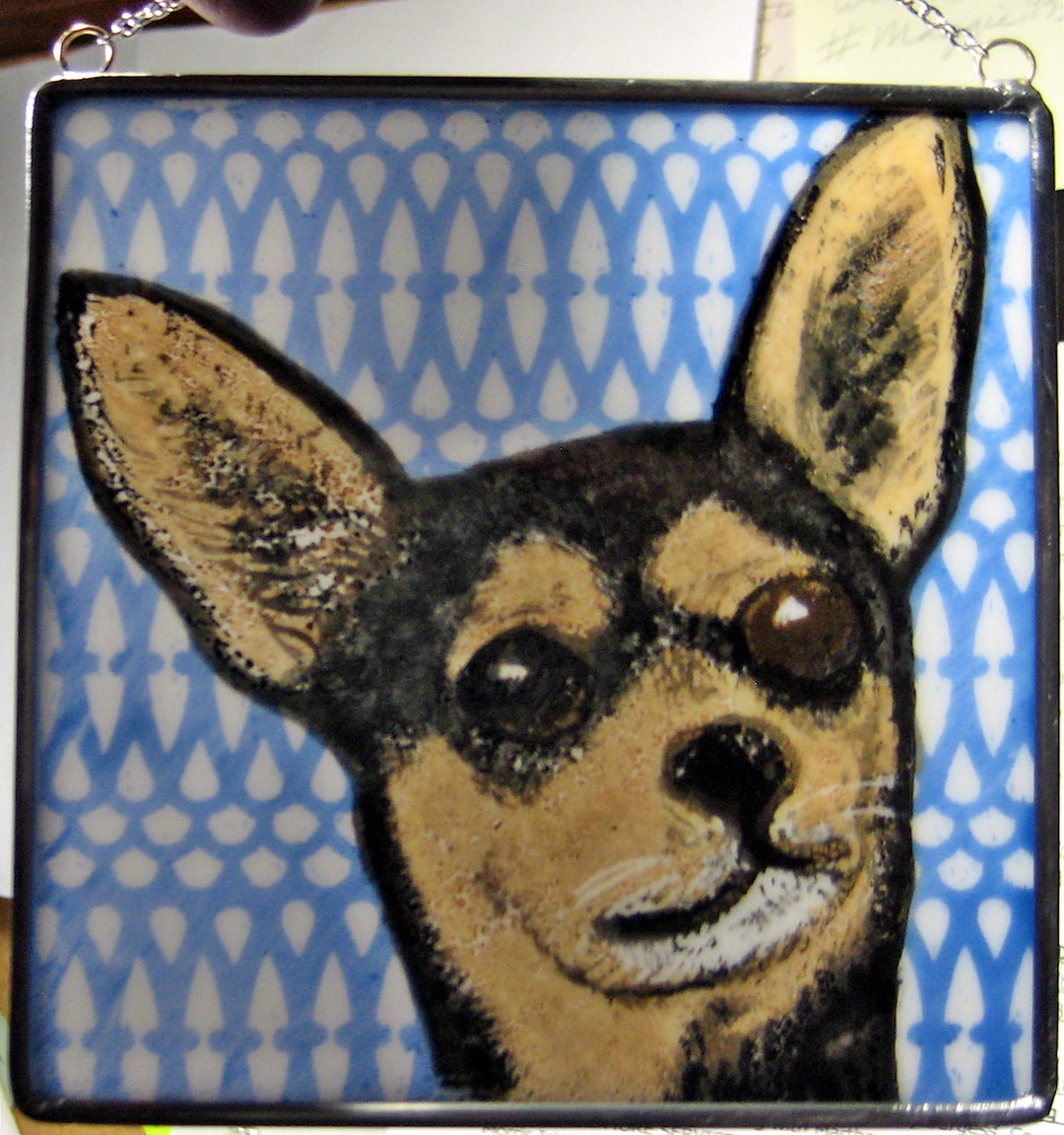 Black and Tan Chihuahua Windshop Stainedglass Dog Suncatcher - Etsy