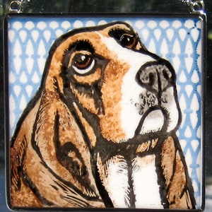 Black and White Shih Tzu Stained glass Dog Suncatcher Kiln Fired ...