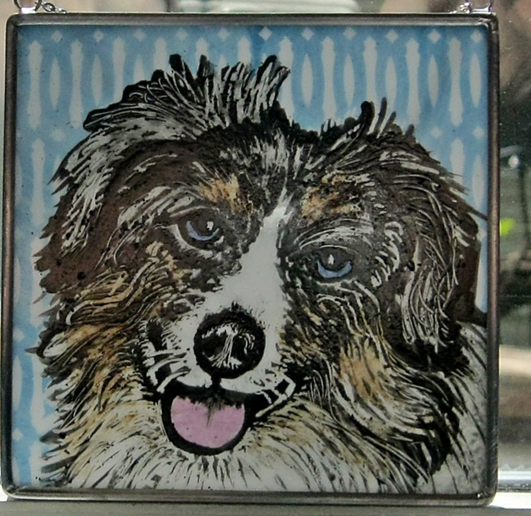 Tri-color Sheltie or Border Collie Stained Glass Dog - Etsy