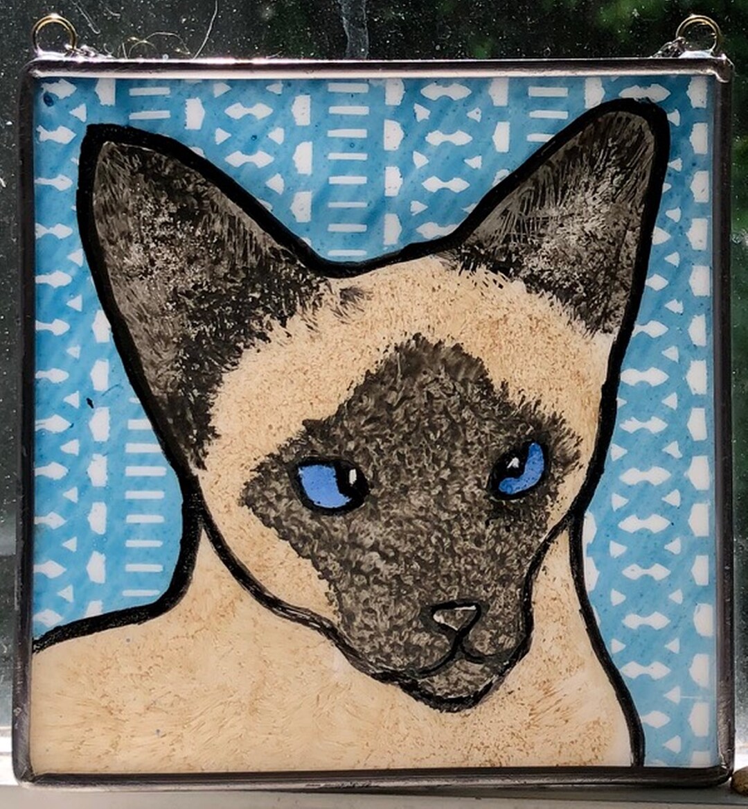 Cross Eyed Siamese Windshop Stained Glass Cat Suncatcher 4"x4" #15 - Etsy