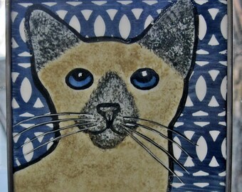 Stained Glass Siamese Cat Suncatcher - Etsy