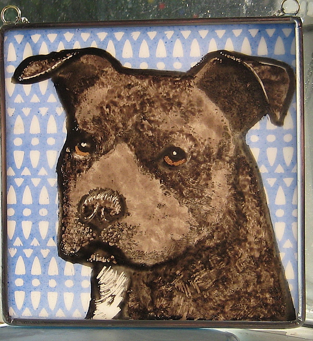 Pit Bull Windshop Stained Glass Dog Suncatcher 222 - Etsy
