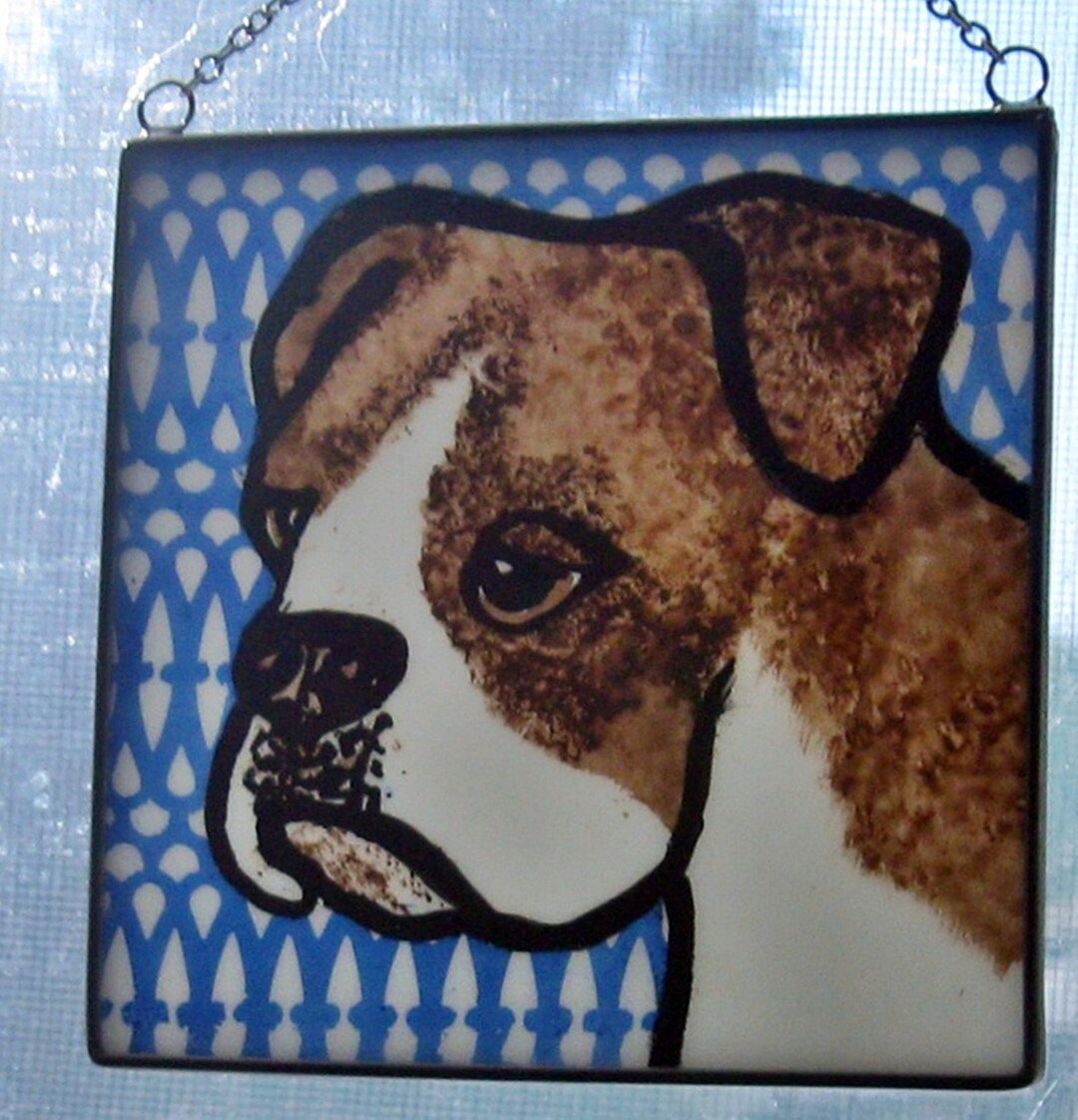 Boxer Stained Glass Dog Suncatcher JRN27 - Etsy UK