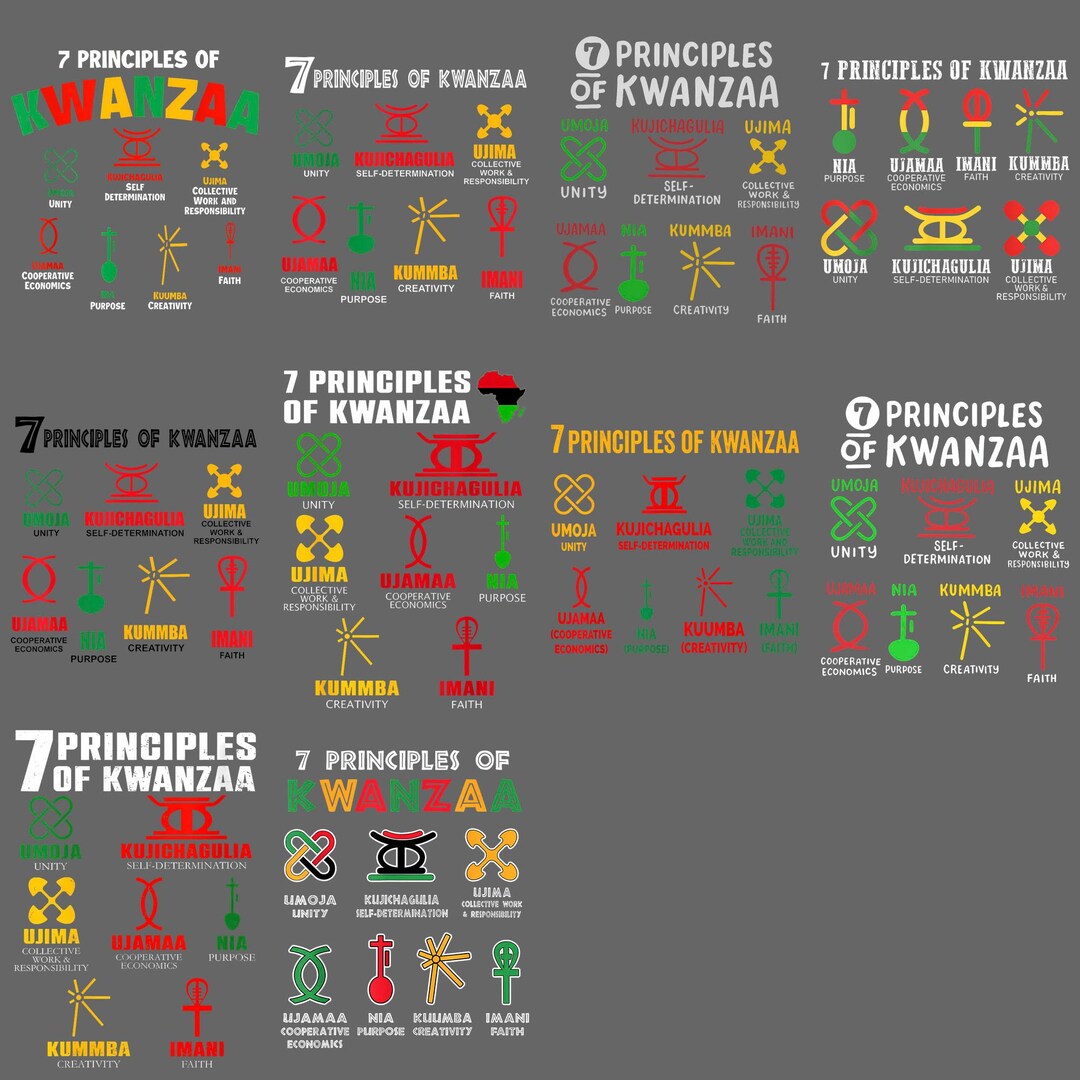 Seven Principles of Kwanzaa PNG - Cultural African Heritage Clipart ...