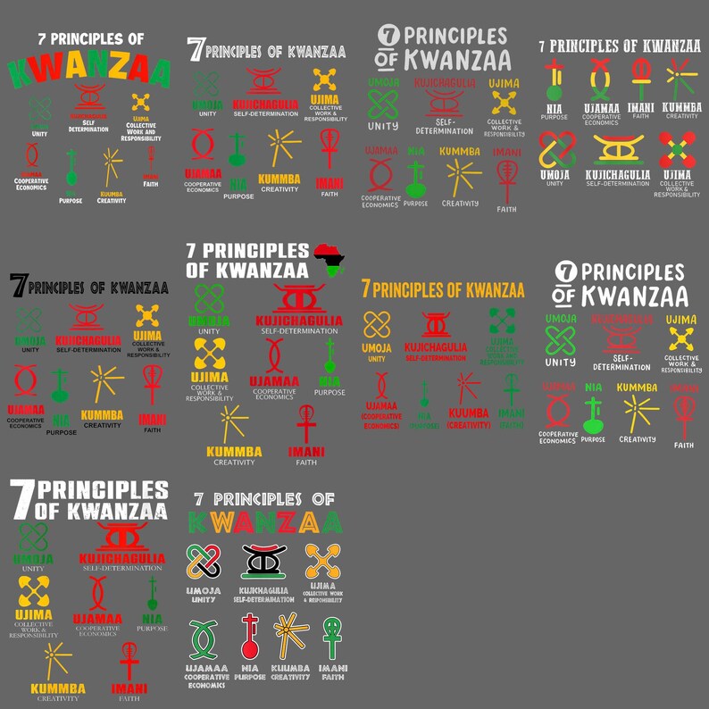 Seven Principles of Kwanzaa PNG - Cultural African Heritage Clipart ...