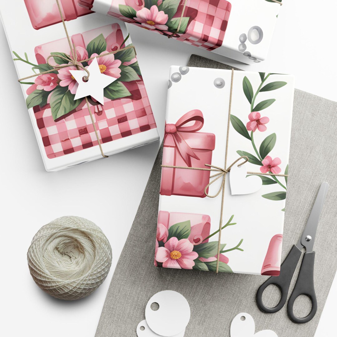 Pink Ballerina Floral Gift Wrap | Wrapping Paper Rolls, Ballet Theme - Etsy