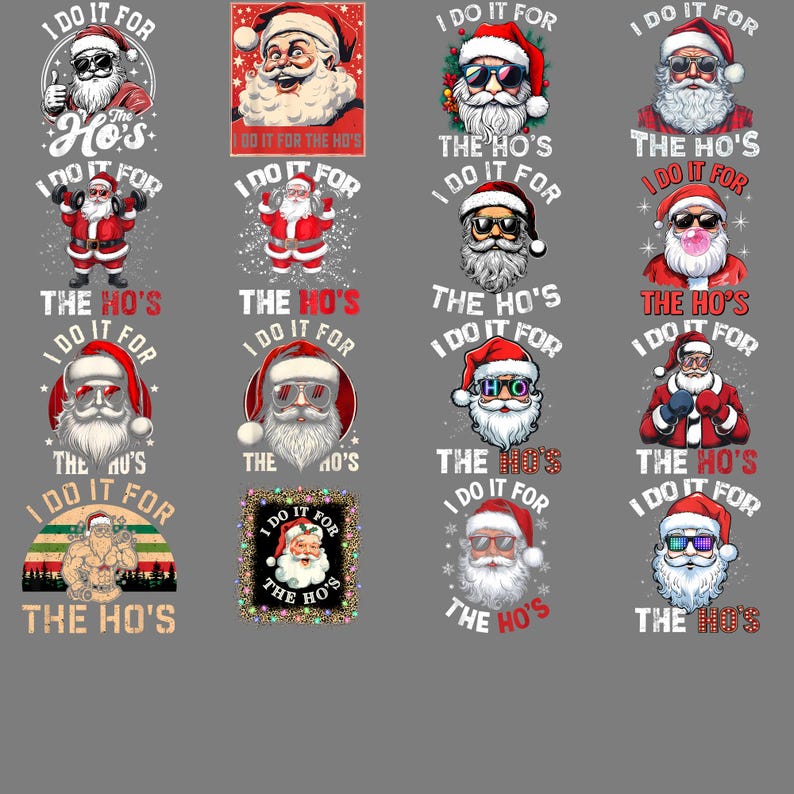 I Do It for the Hos Santa Face PNG, Funny Inappropriate Christmas ...