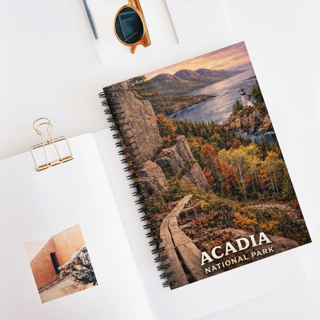 Acadia National Park Spiral Notebook | Scenic Lighthouse Coast Journal ...