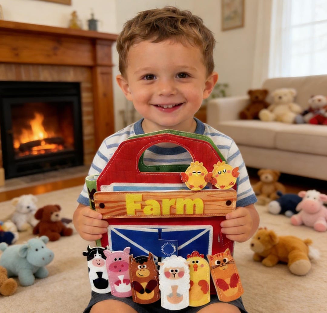 Farm-themed Interactive Book for Toddlers | Quiet Book With Farm Animal ...