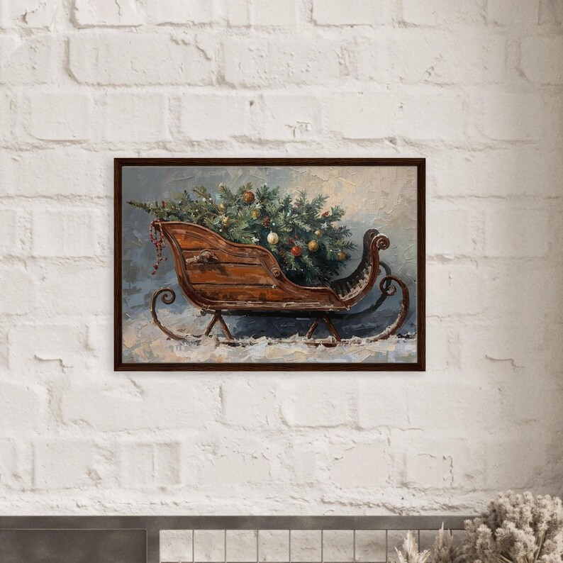 Rustic Christmas Tree Framed Canvas | Handmade Farmhouse Holiday Art ...