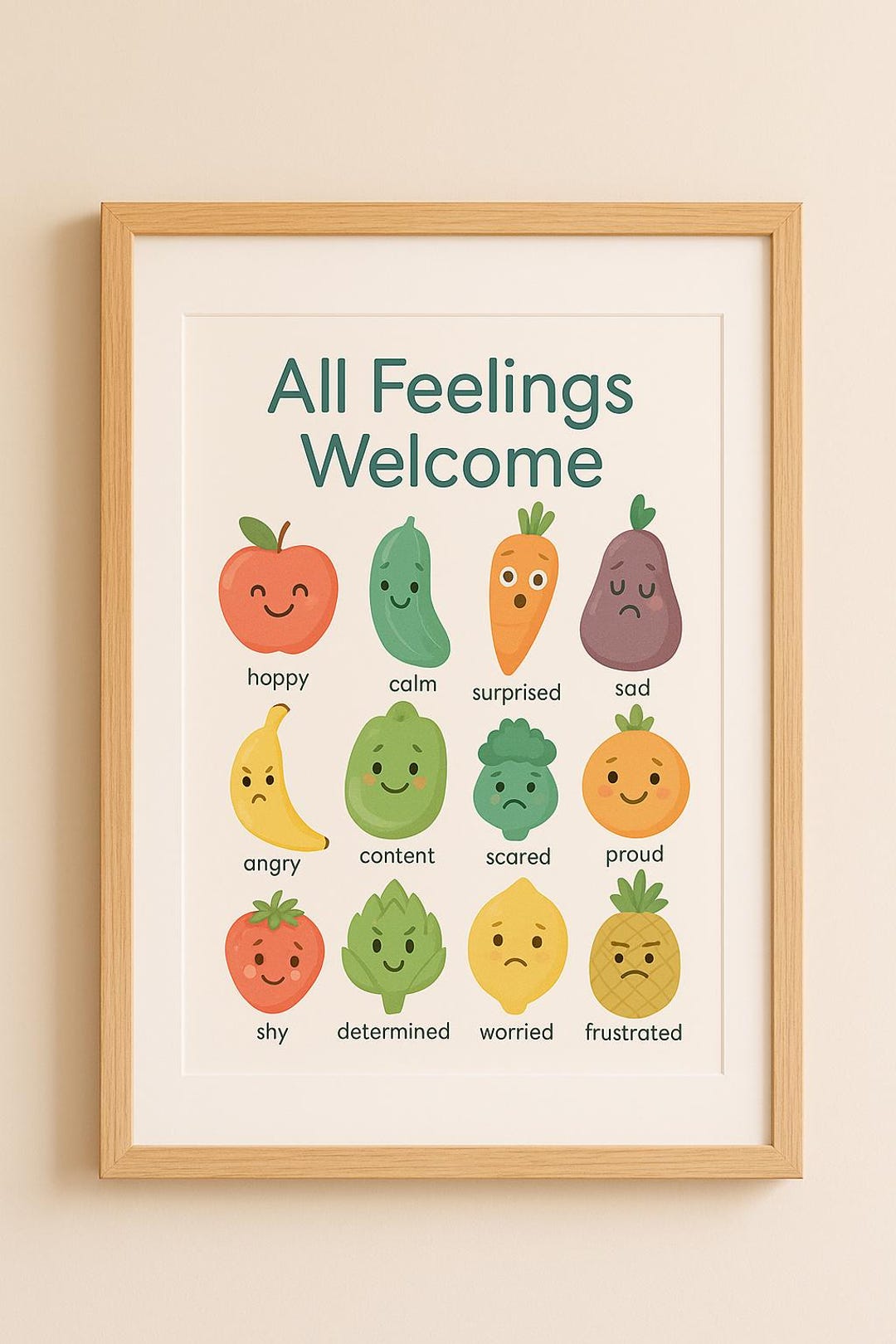 All Feelings Welcome | Printable Fruit & Veggie Feelings Poster Bundle ...