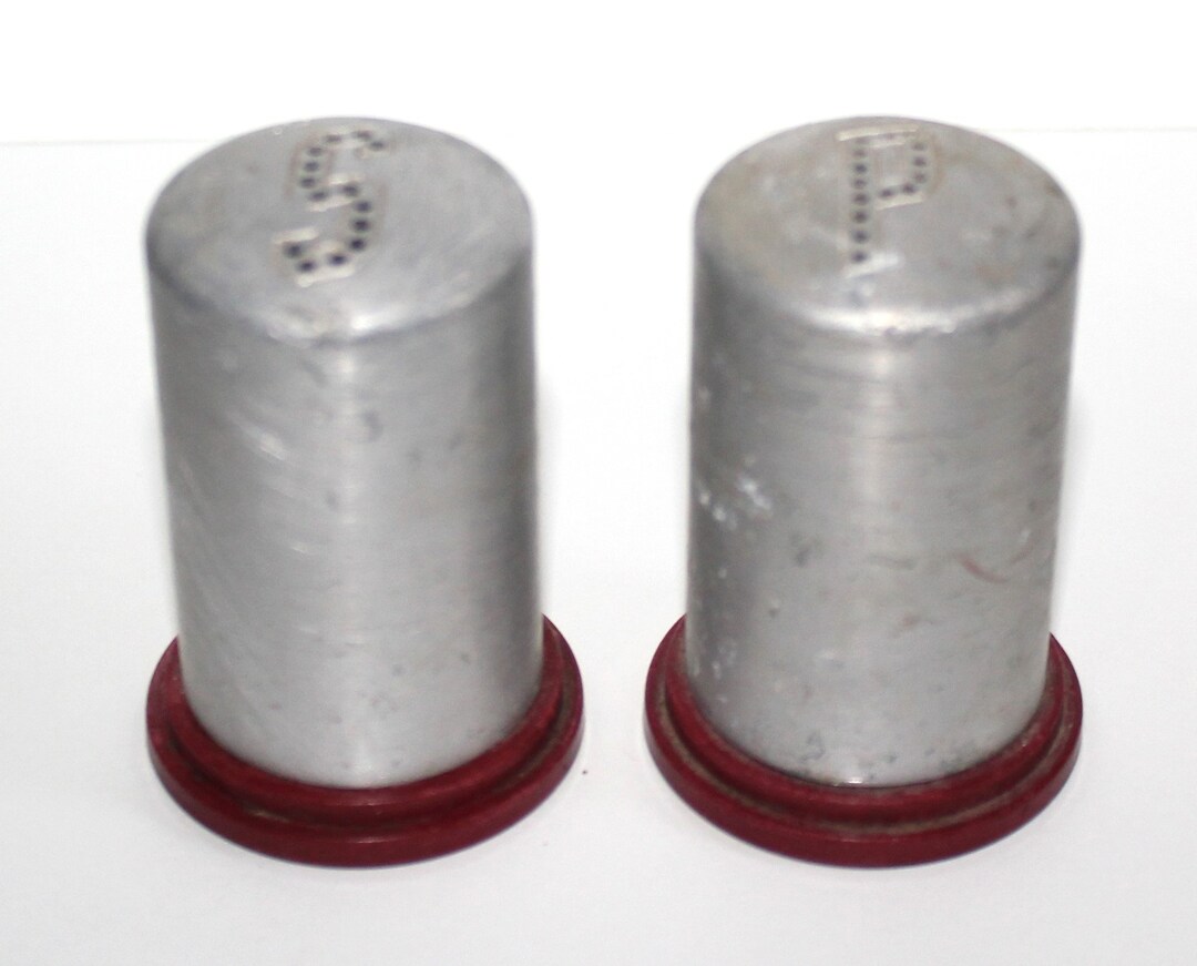 Art Deco Spun Aluminum Salt and Pepper Shakers Mid Century Retro ...